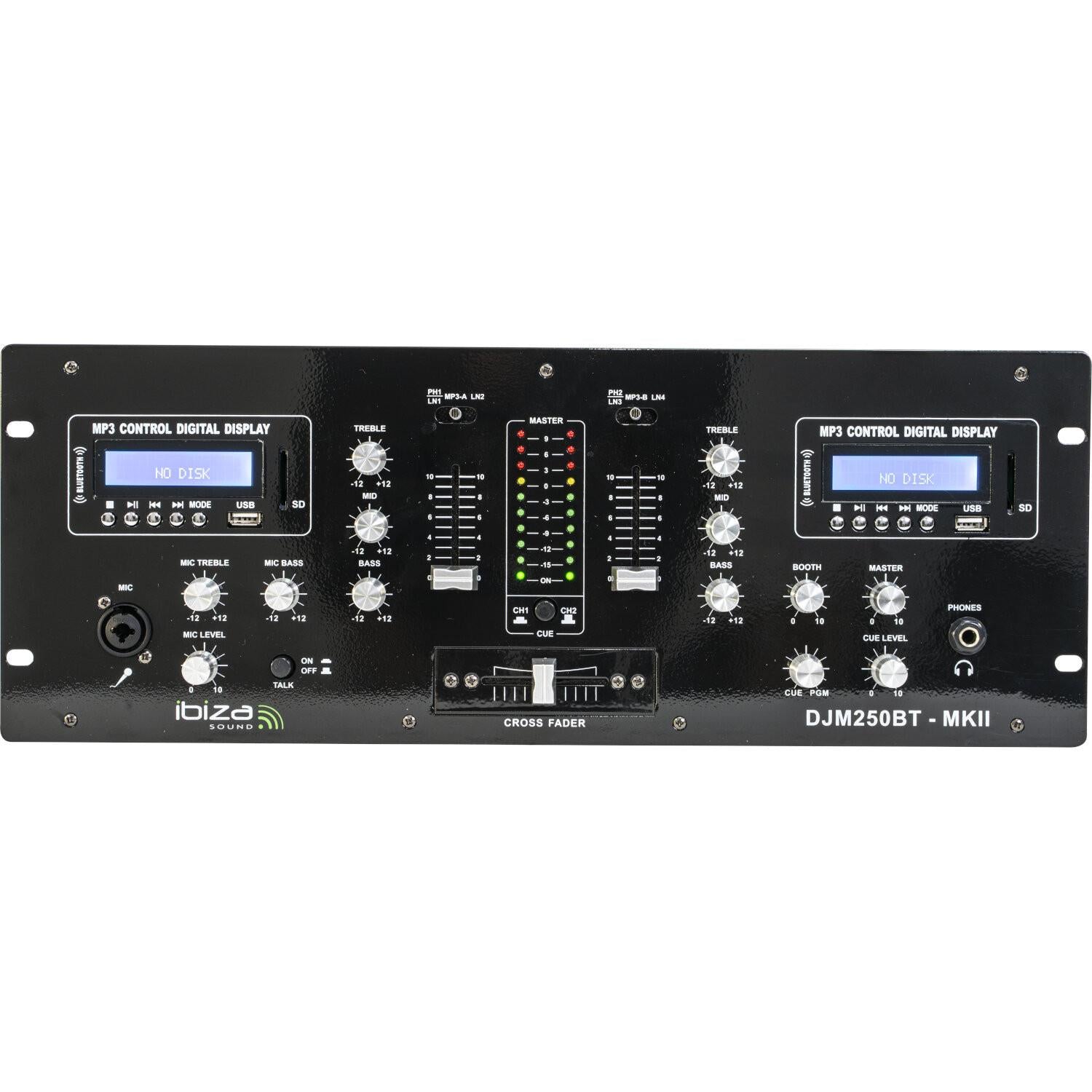 Ibiza Sound DJM250BT-MKII DJ Mixer Bluetooth USB Crossfader *B-Stock ...