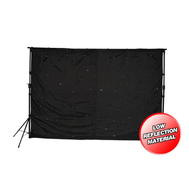 LEDJ star cloth 3m x 2m DJ backdrop LED starcloth inc stands & control ...