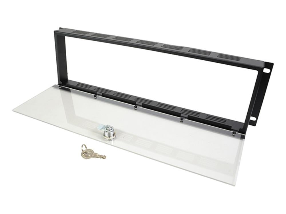 StageCore 19" Security 3U Rack Panel Perspex Cover with Lock Server Fl ...