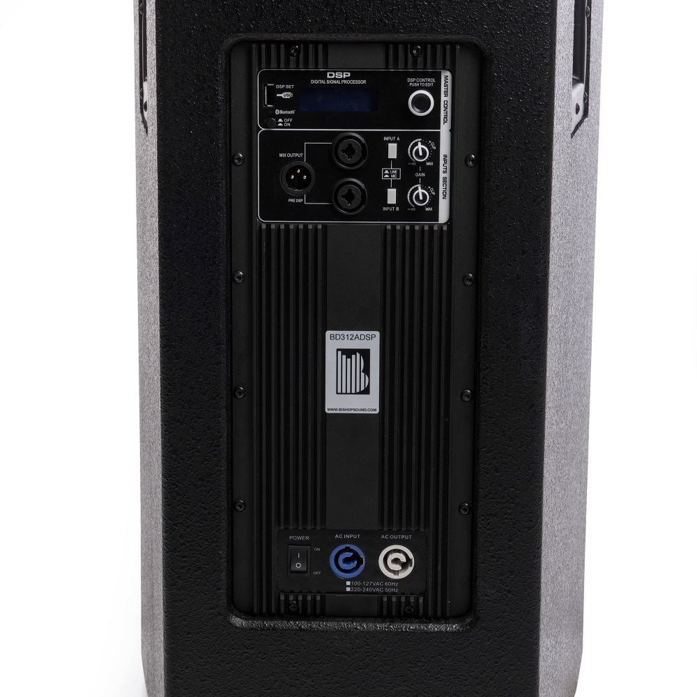 BishopSound Delta Triple 12" Active Plywood PA Speaker Full Range Trap ...