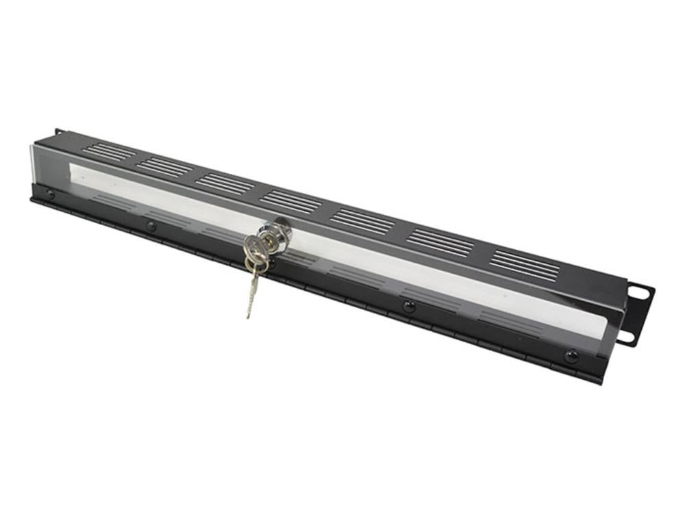 StageCore 19" Security 1U Rack Panel Perspex Cover with Lock Server Fl ...