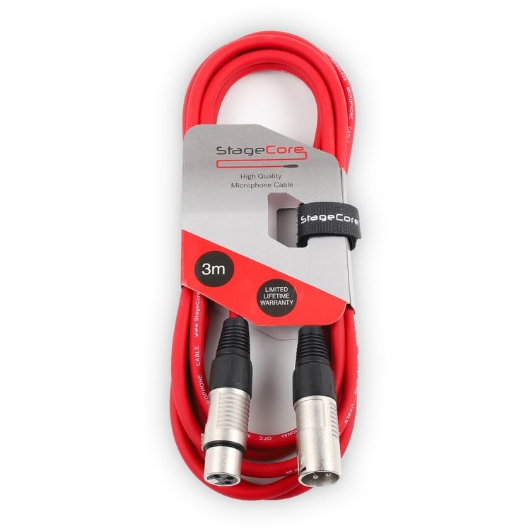 Stagecore core350 3m RED microphone cable – Simply Sound and Lighting